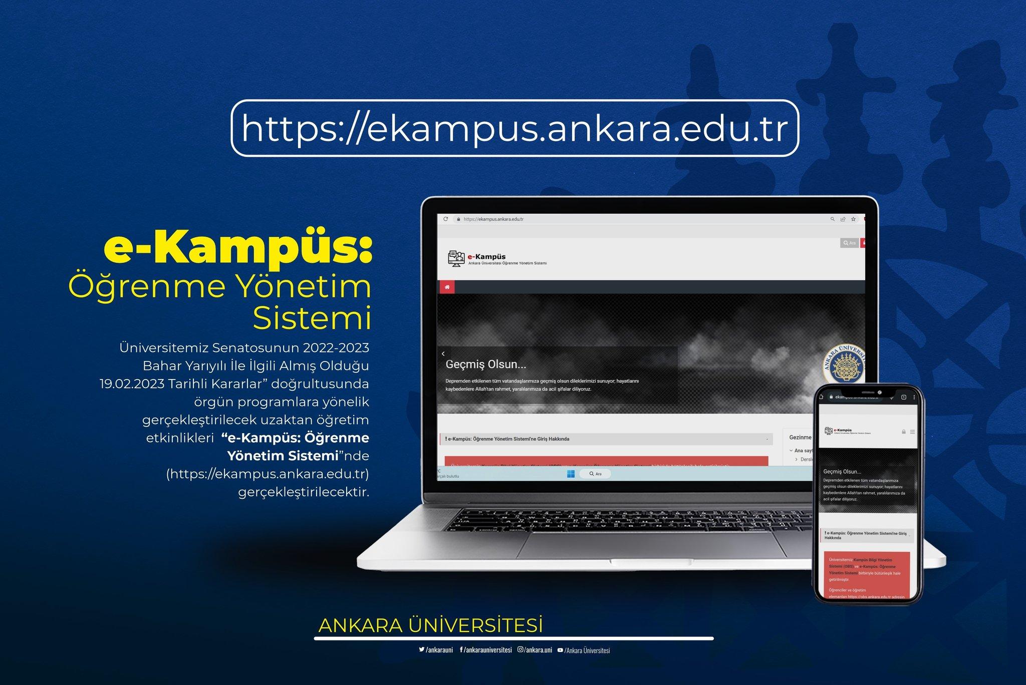 e-Kampüs: Ankara Üniversitesi Öğrenme Yönetim Sistemi’ne Giriş Hakkında ...